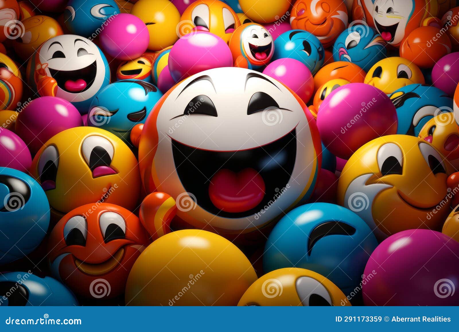 An Image of a Bunch of Colorful Smiley Faces Stock Illustration ...