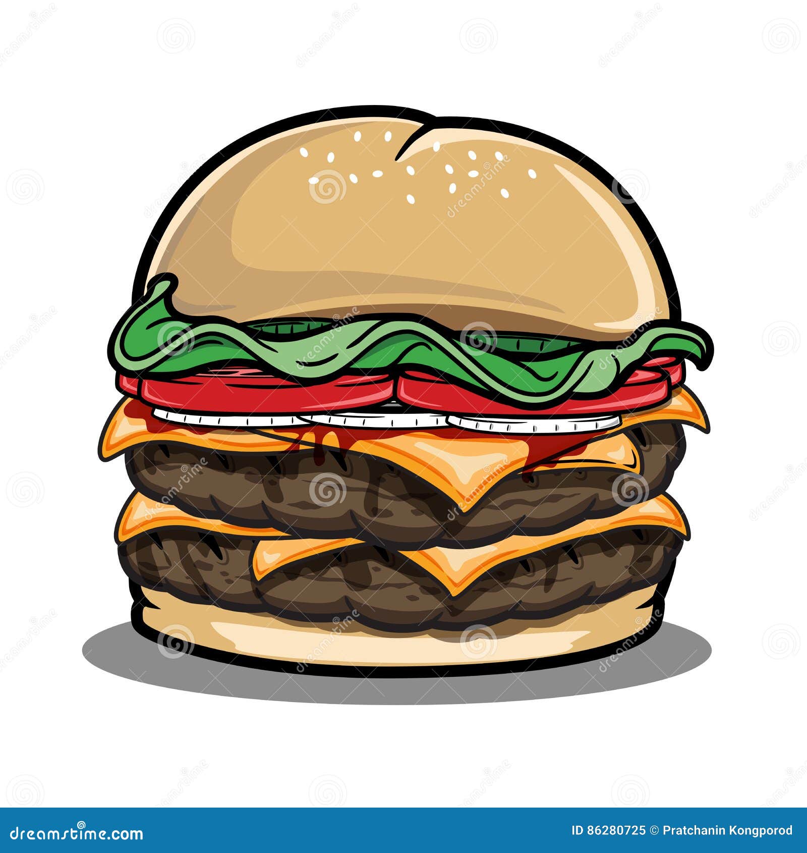 Image of burger for lunch stock vector. Illustration of lettuce - 86280725