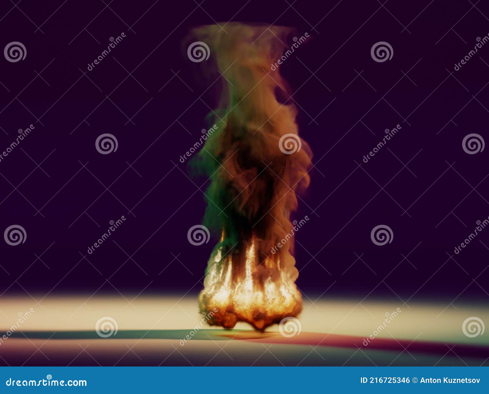 Image of a Burning Object on a Blank Background, 3D Rendering Stock ...