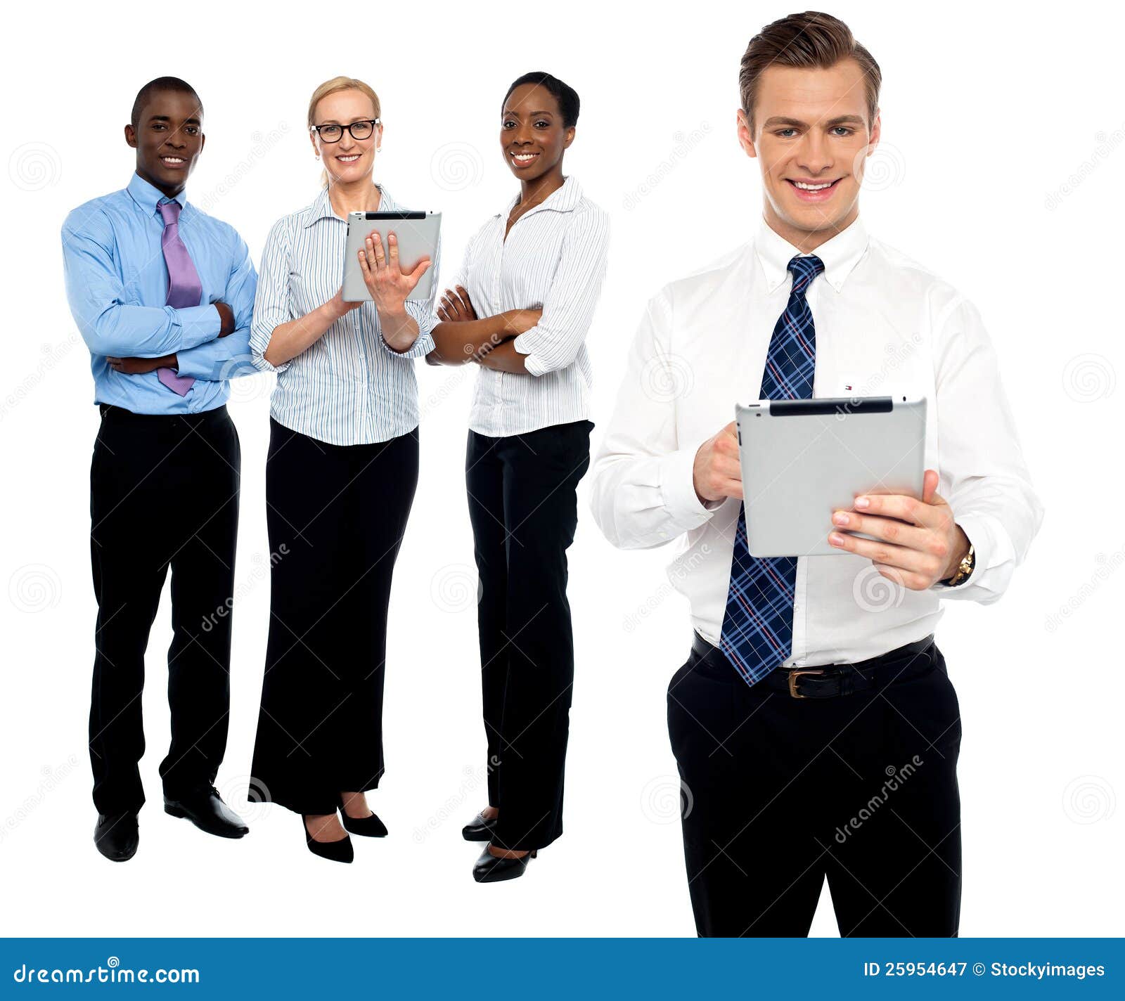 Image of Business Partners on White Background Stock Image - Image of ...