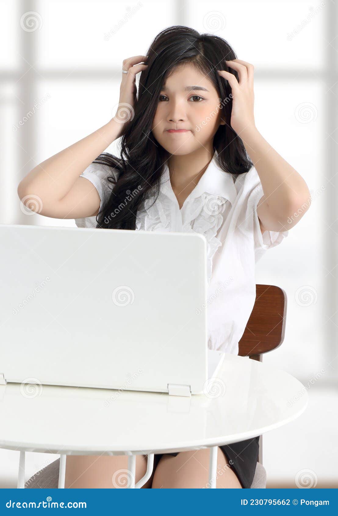 Woman and notebook stock photo. Image of people, office - 230795662