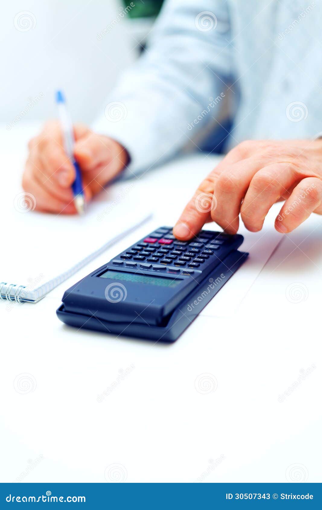 Image of a Businessman Calculating Stock Image - Image of finance, male ...