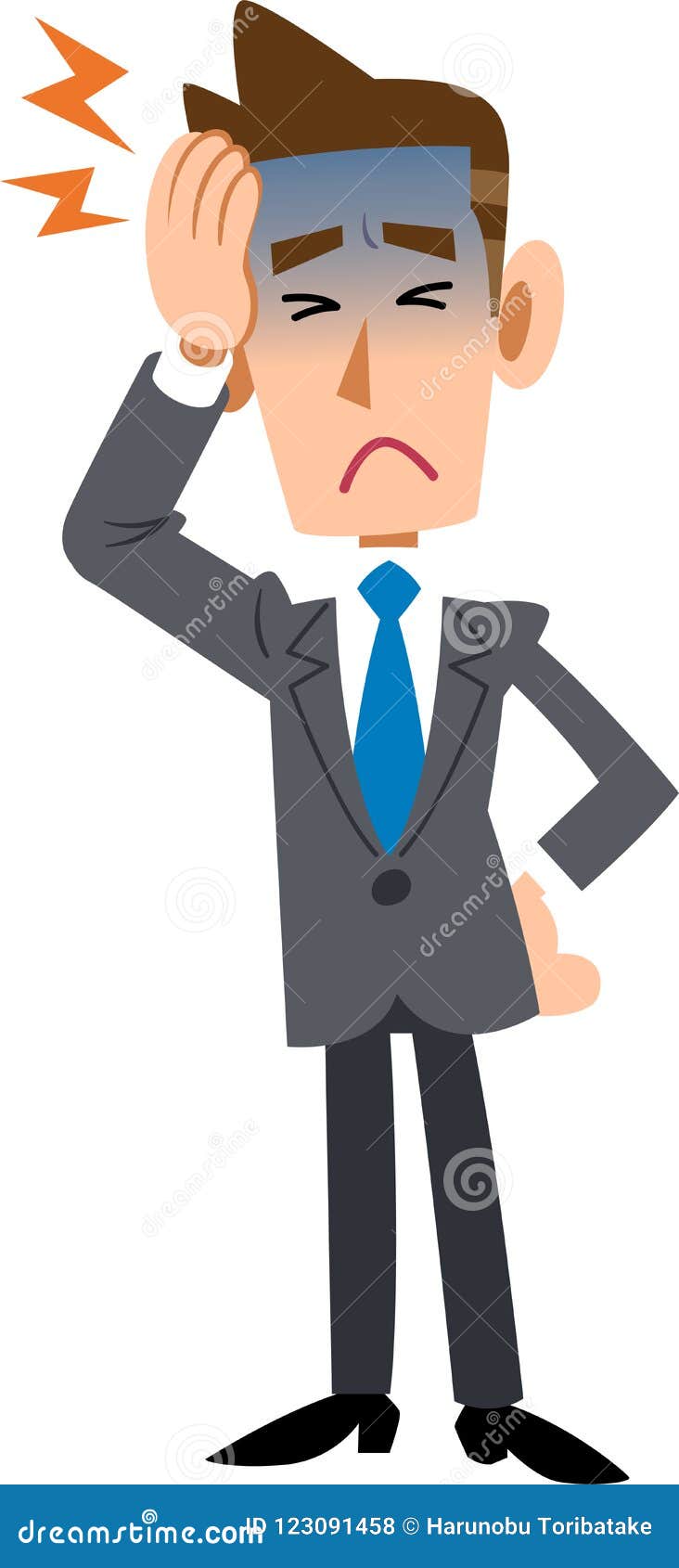 A Businessman Suffering from a Headache Stock Vector - Illustration of ...