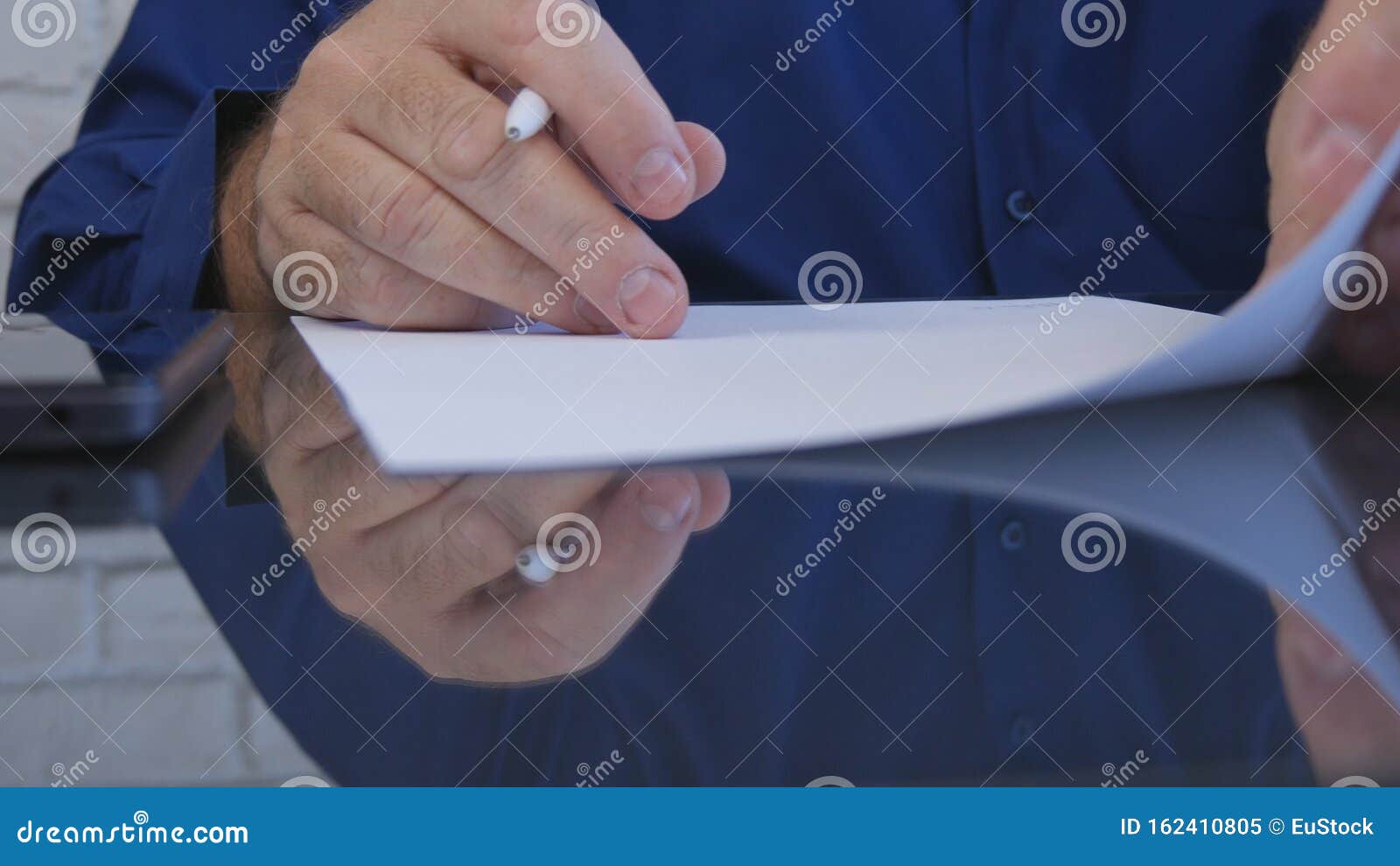 Image with a Businessman Signing a Contract in Office Room Stock Image ...
