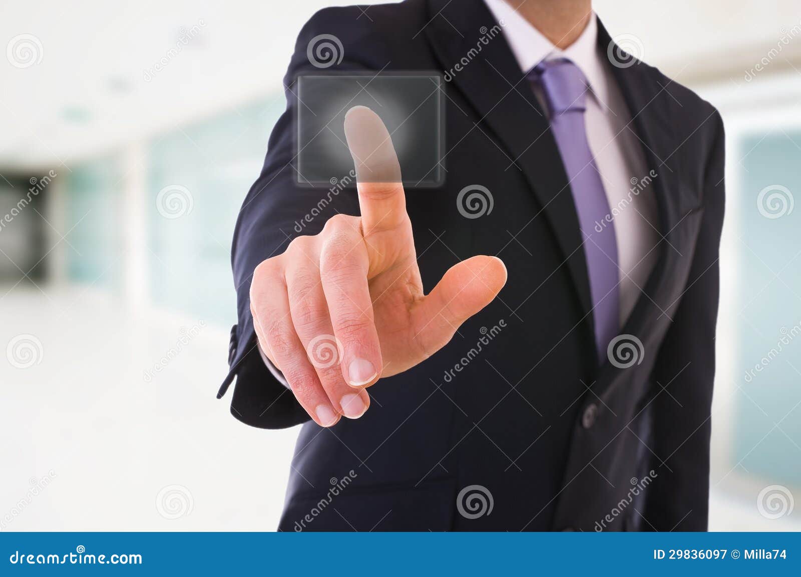 Businessman Touching Button. Stock Image - Image of people, choose ...