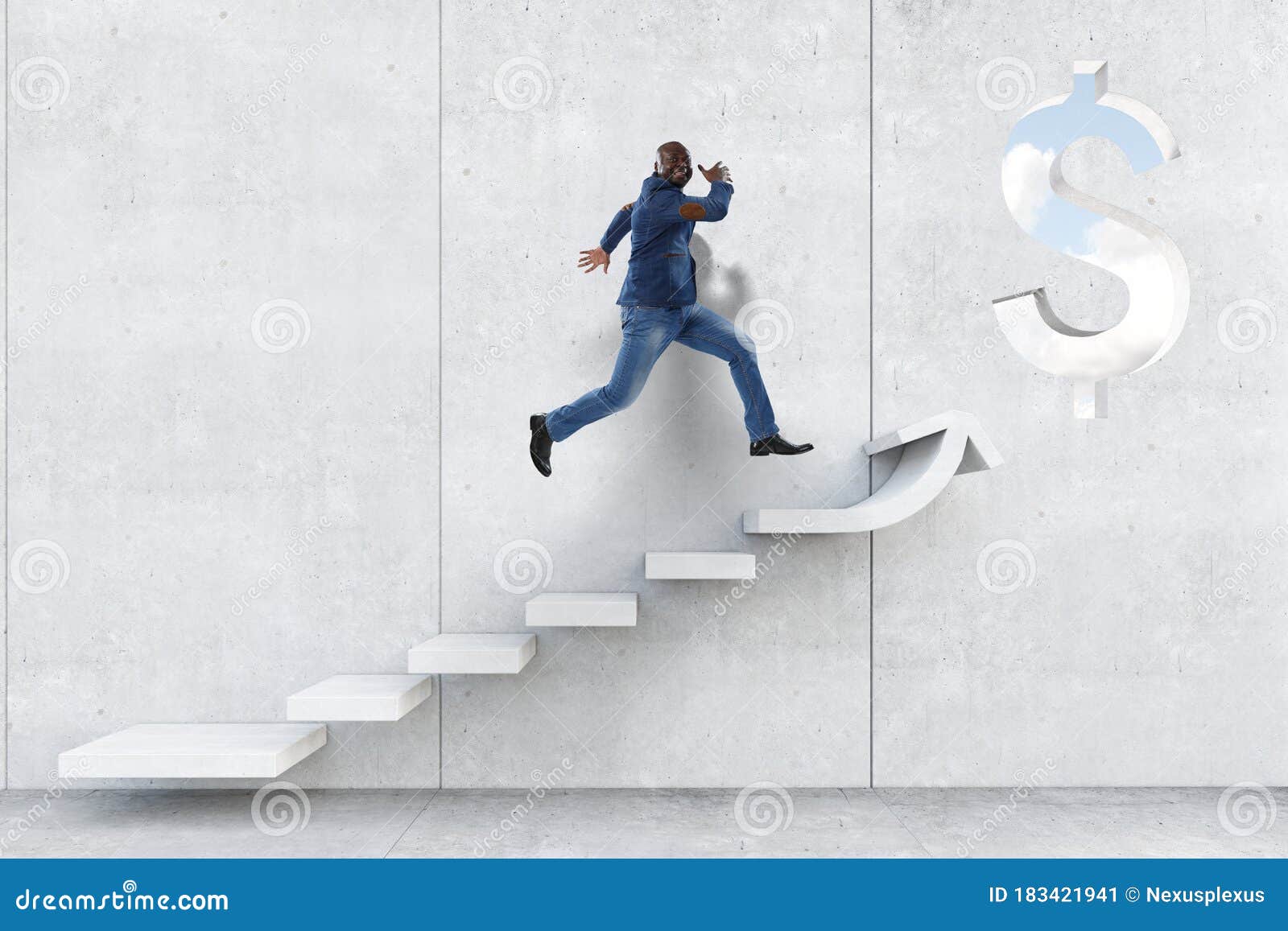 Image of Businessman Walking Upstairs Stock Image - Image of male ...