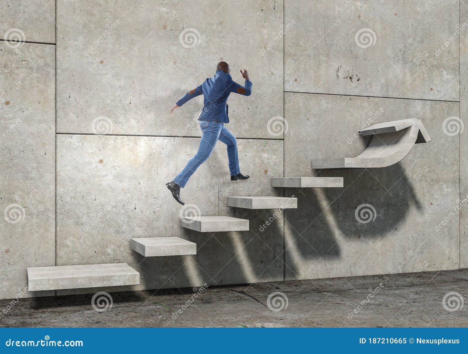 Image of Businessman Walking Upstairs Stock Image - Image of growth ...