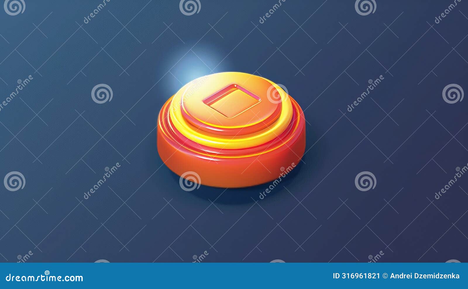 Image of a Button Press in an Isometric Modern Format Stock Image ...