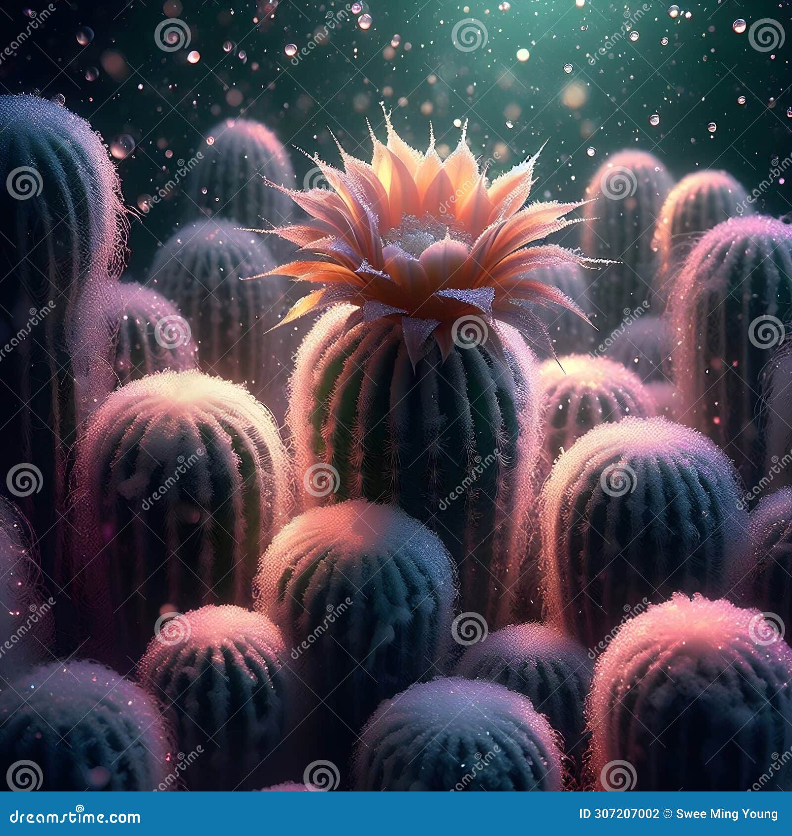 Image of Cactus with Beautiful Spectrum Under the Influence of Zenith ...