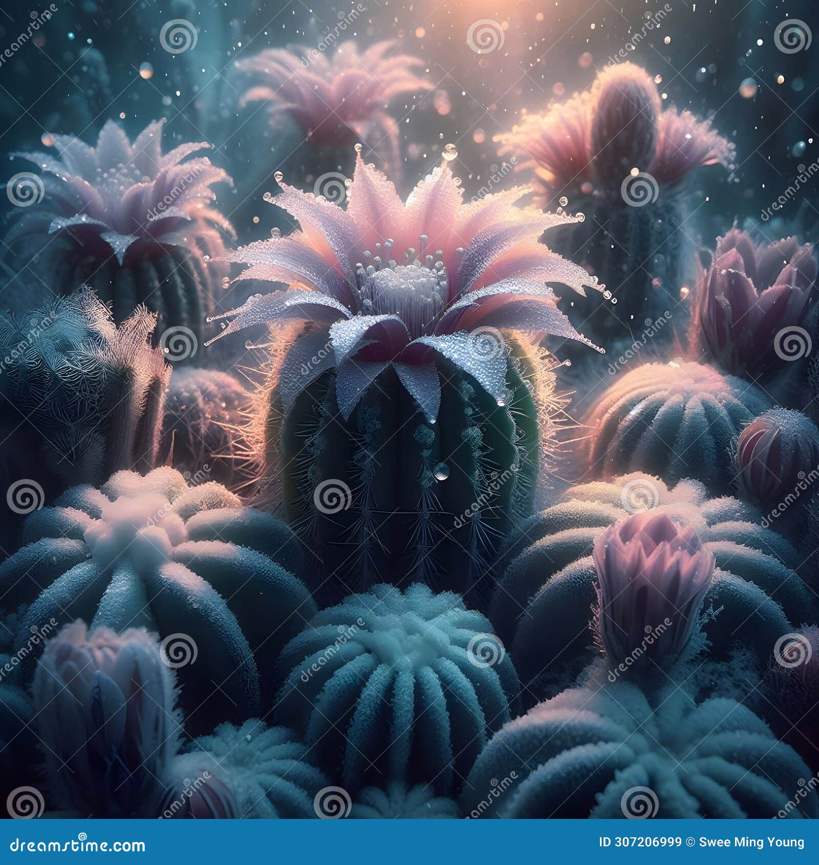 Image of Cactus with Beautiful Spectrum Under the Influence of Zenith ...