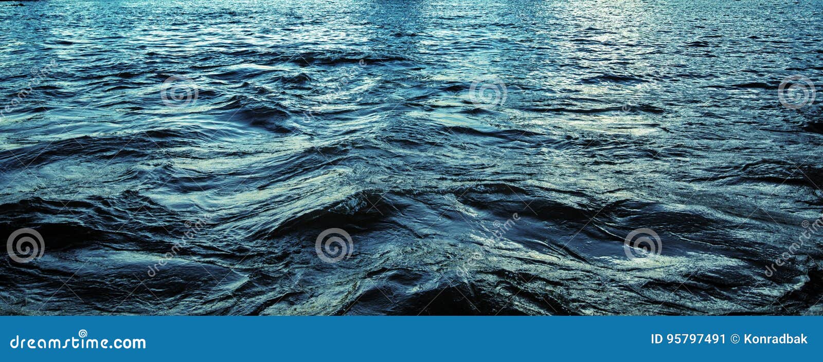 Image of Calm, Blue Waving Water Stock Image - Image of mirror, evening ...