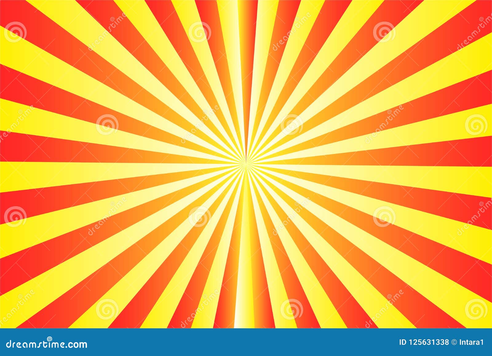 Abstract Sunburst Pattern, Gradient Red and Yellow Ray Colors. Vector ...