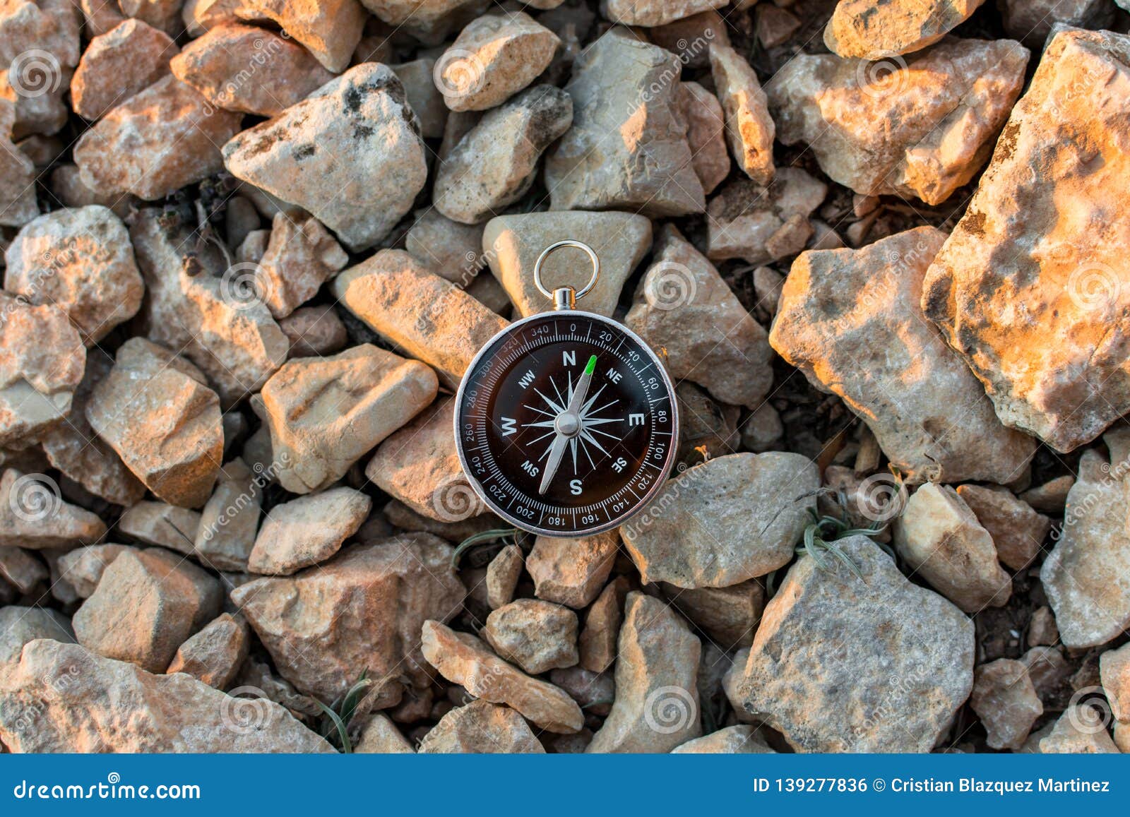 Compass in the Mountains in the Floor Stock Photo - Image of ...