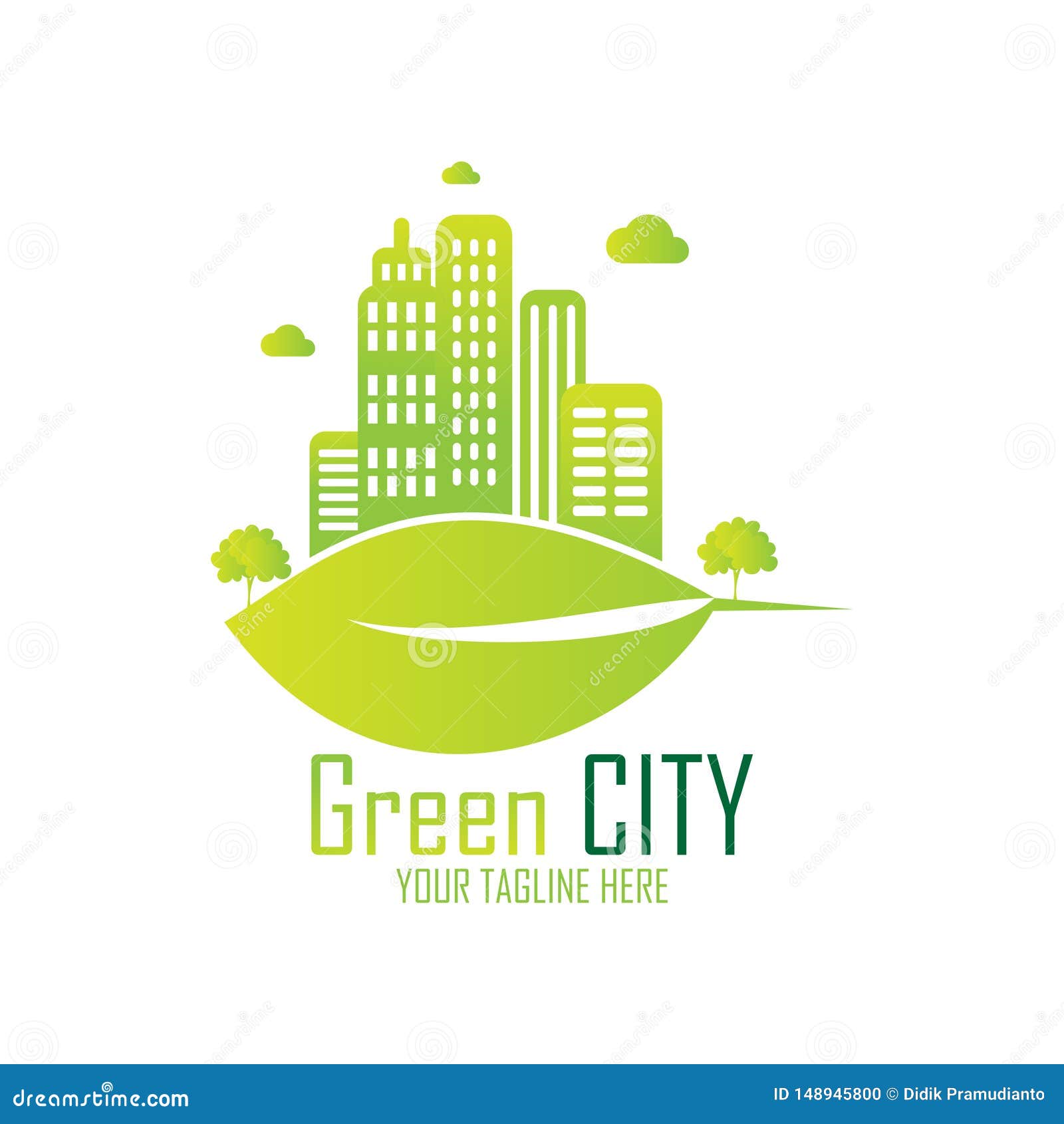 Green city logo stock vector. Illustration of design - 148945800