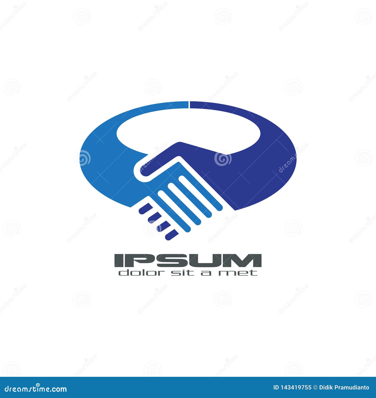 Blue handshake logo stock vector. Illustration of logo - 143419755
