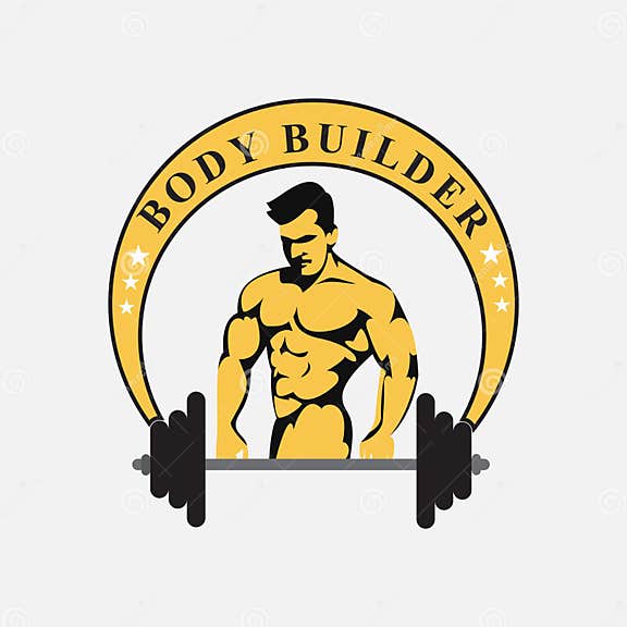 Body builder logo design stock vector. Illustration of bodybuilding ...