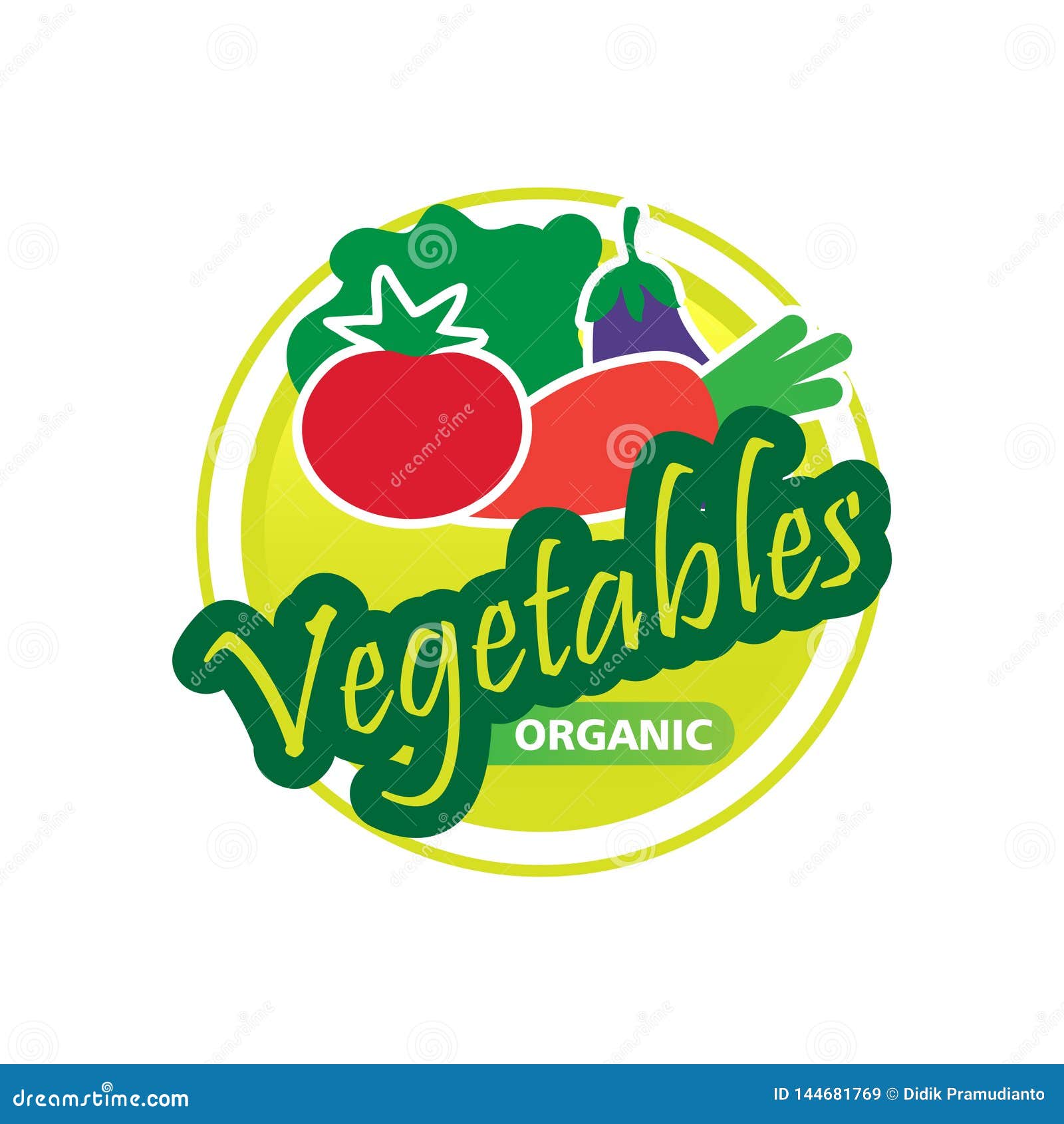 Organic vegetables logo stock vector. Illustration of product - 144681769