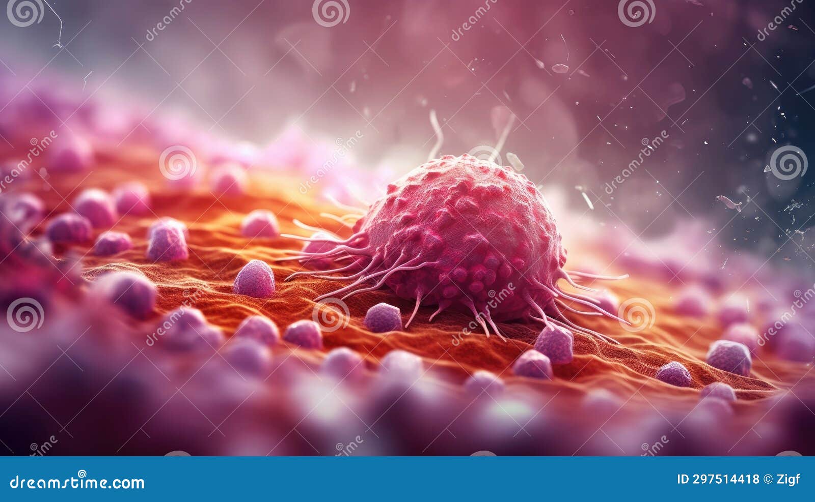 Image of cancer cell stock illustration. Illustration of antibody ...