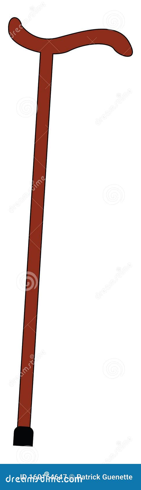 Image of Cane - Walking Stick, Vector or Color Illustration Stock ...