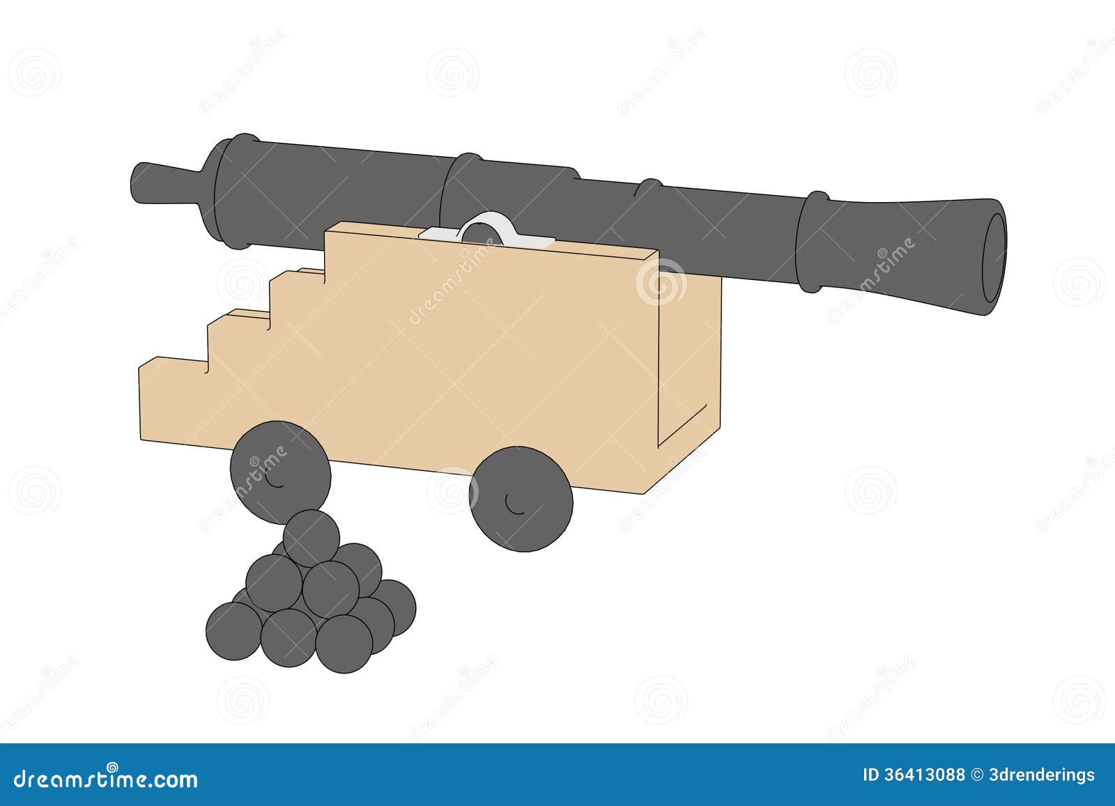 Image of cannon weapon stock illustration. Illustration of sketch ...