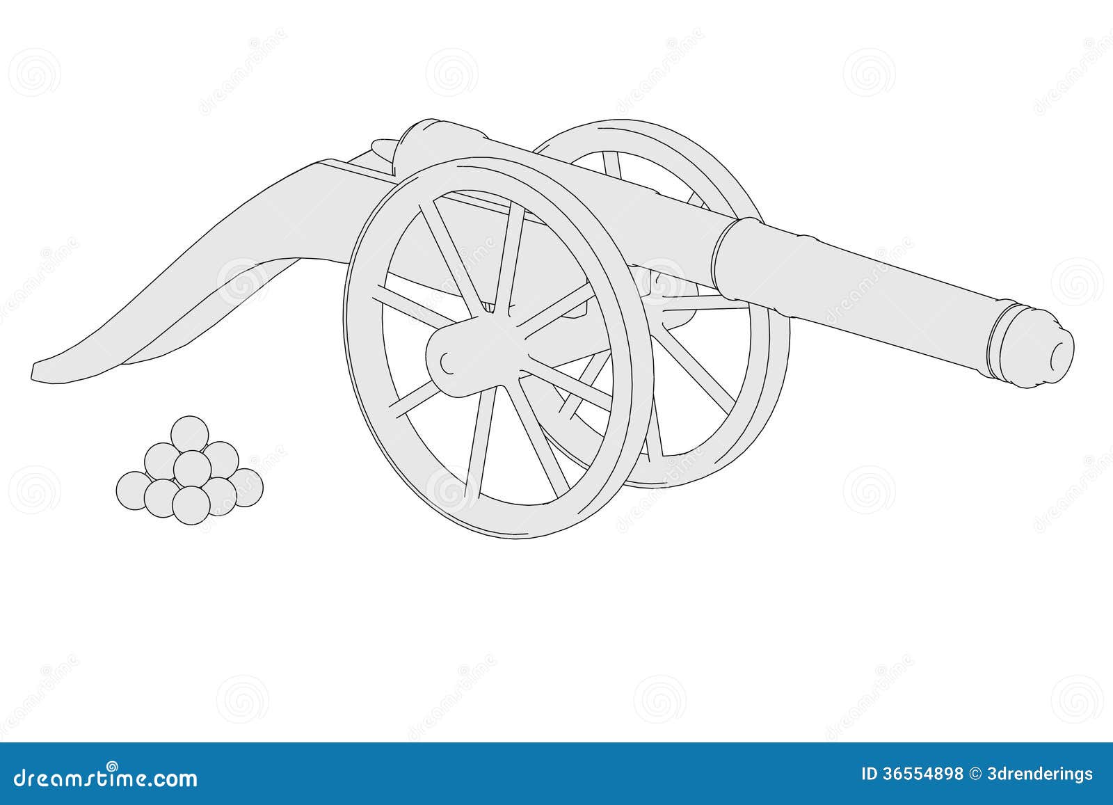 Image of cannon weapon stock illustration. Illustration of ball - 36554898