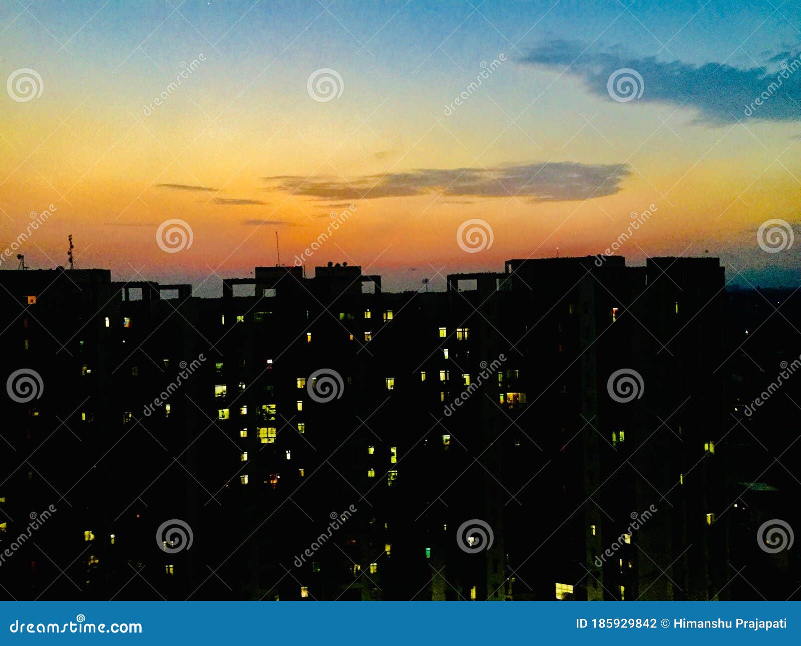A Beautiful City & Sky in Evening Stock Photo - Image of captured ...