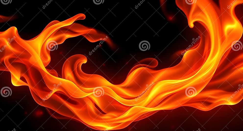 Abstract Fire Swirling in a Dark Void AI Generated Stock Illustration ...