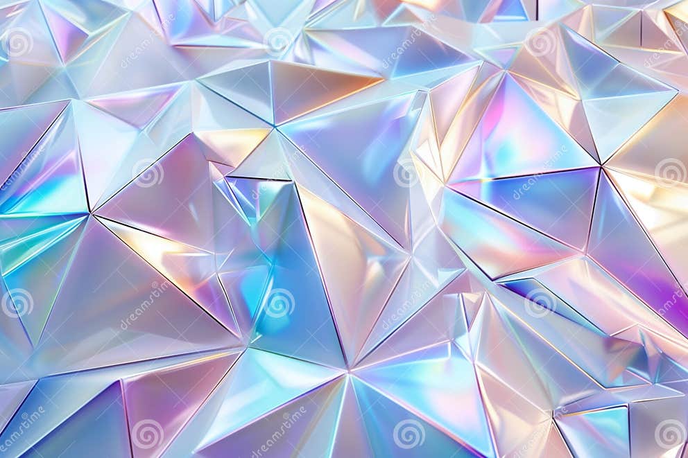 Iridescent Geometric Pattern with Vibrant Reflections. AI Generated ...