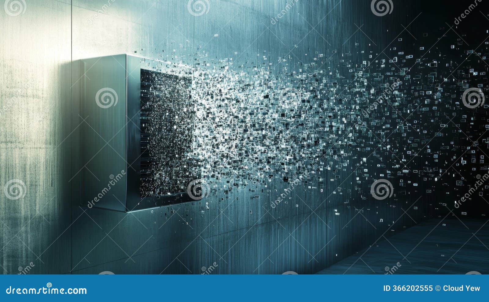 Digital Fragmentation Concept With Minimalist Crt Monitor Design For ...