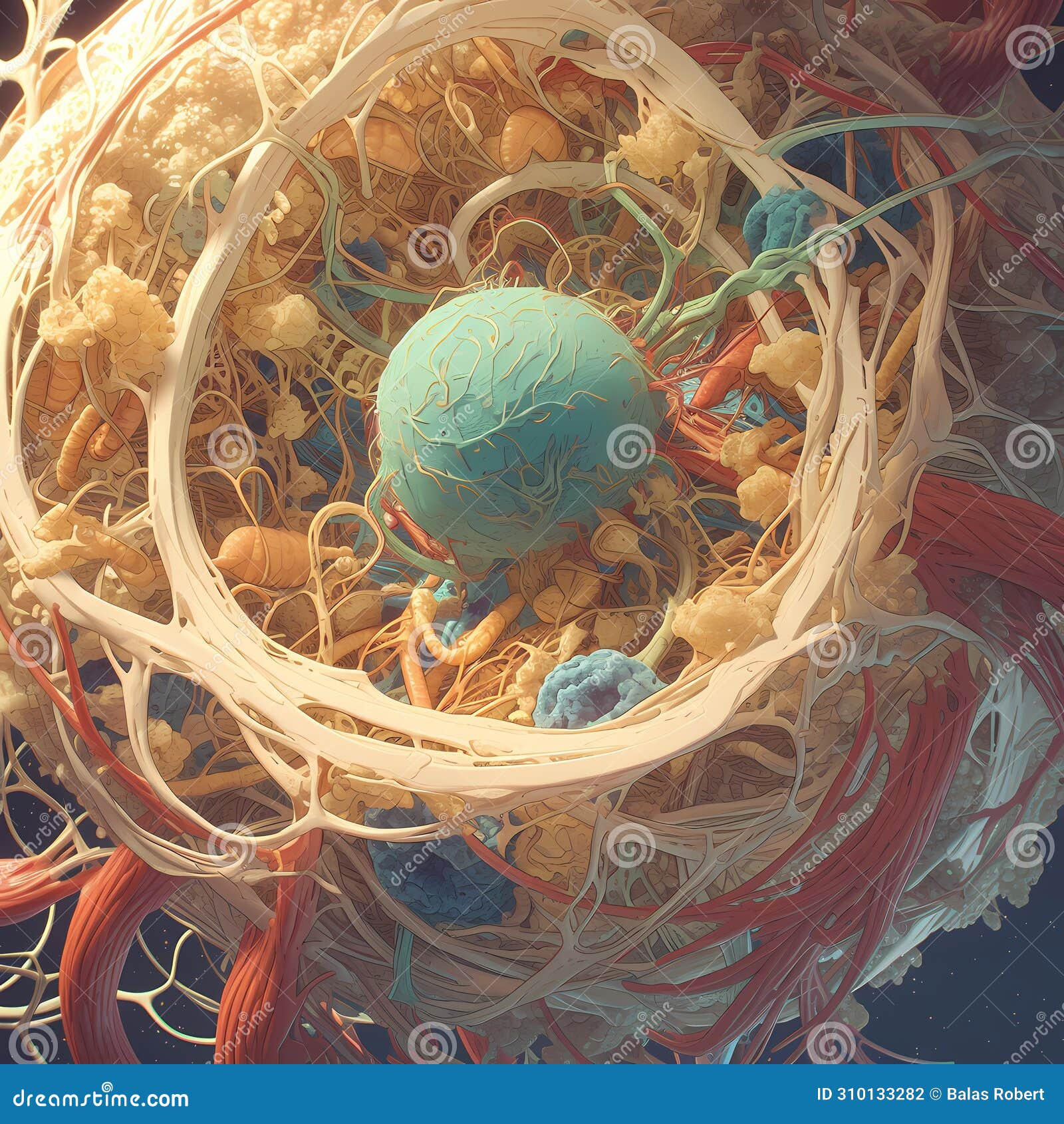 Cellular Universe: a Stunning Biological Spectacle Stock Illustration ...