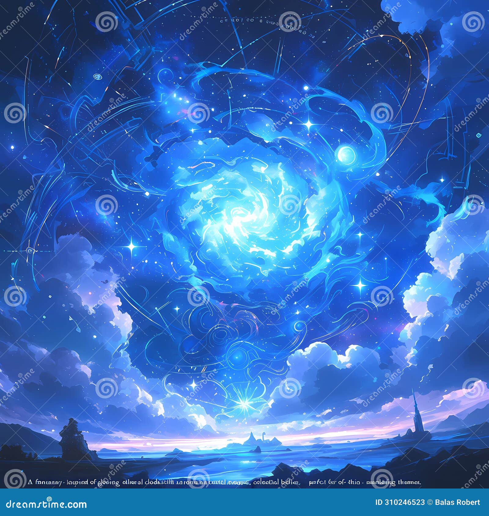 Awe-Inspiring Nebula Cosmic Vortex Stock Illustration - Illustration of ...