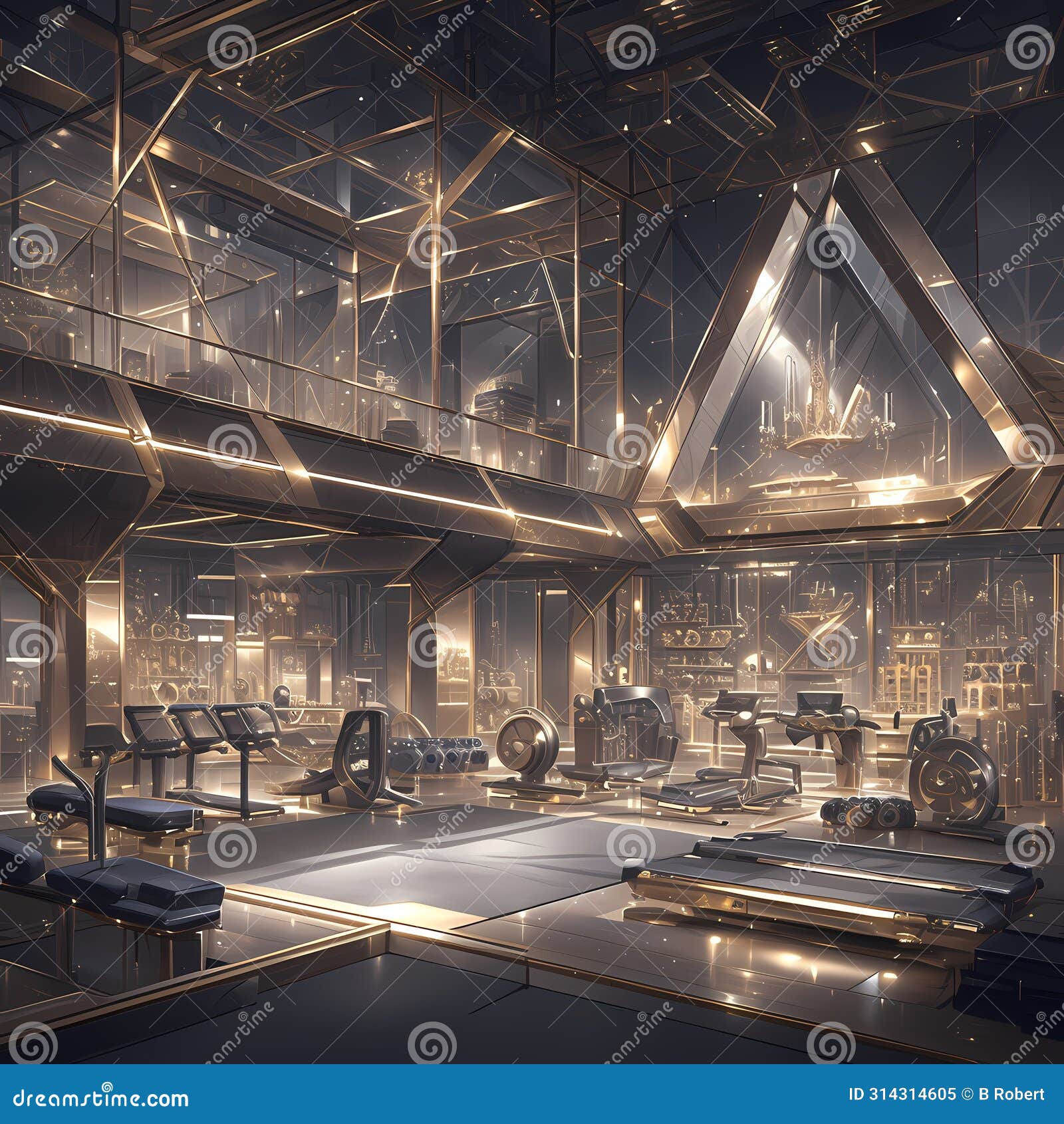 Striking High-End Gym Interior Awaits Your Fitness Journey Stock ...