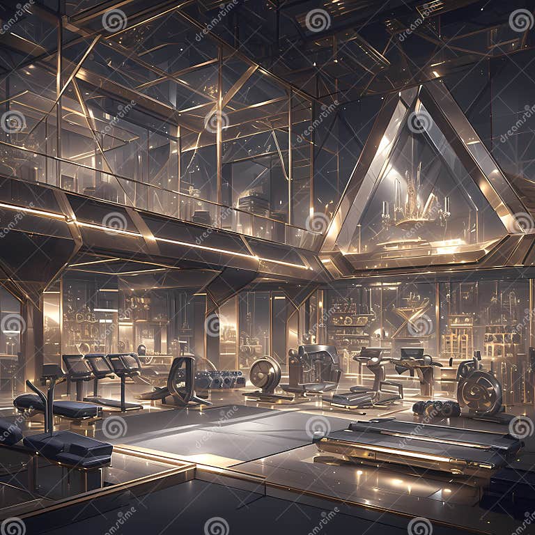 Striking High-End Gym Interior Awaits Your Fitness Journey Stock ...