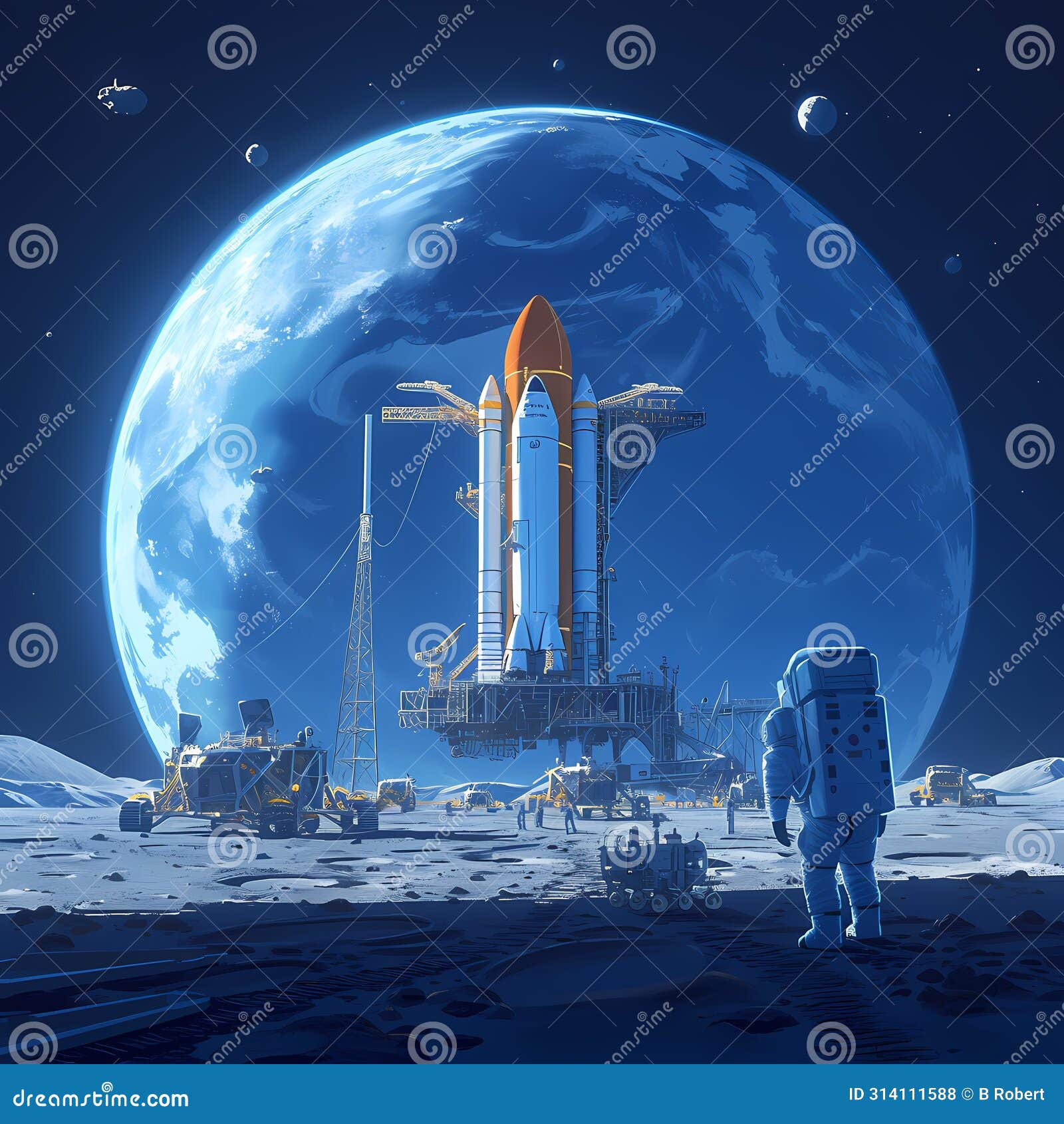 Space Launch: Exploration Awaits Stock Illustration - Illustration of ...