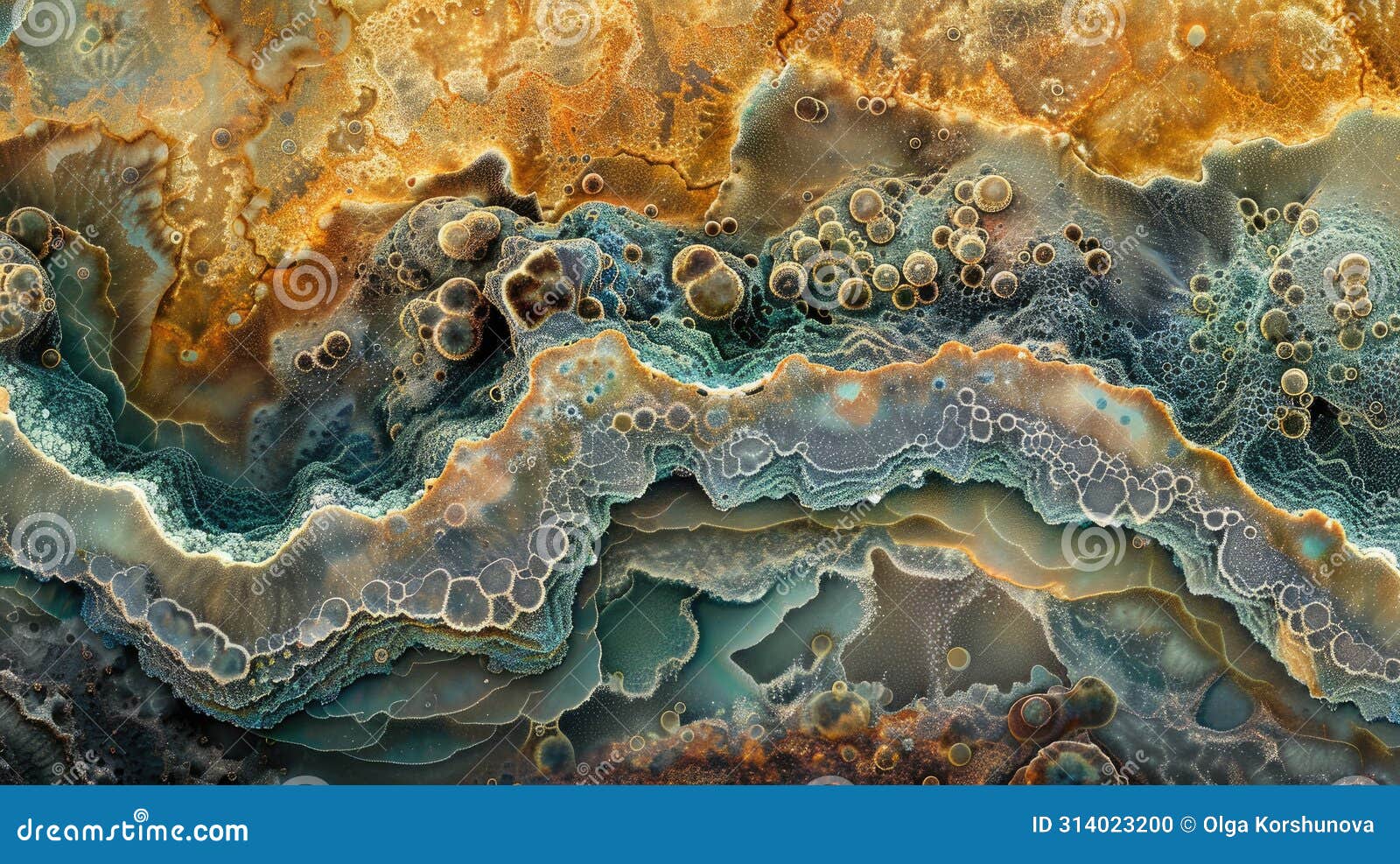 Biofilm Patterns Resemble Alien Terrain, Microbial Complexity Stock ...