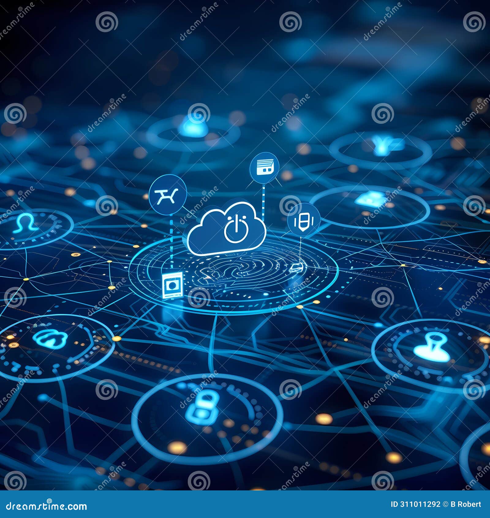 Transformative Technology Concept - Cloud Computing Stock Illustration ...