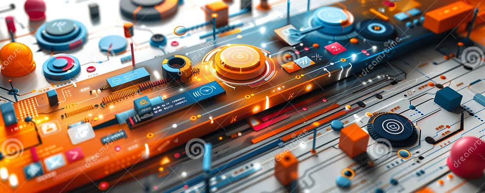 Vibrant and Detailed User Experience Platform Showing Digital Interface ...