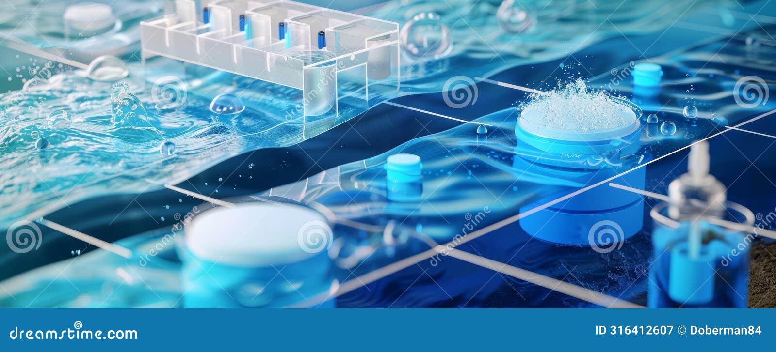 Advanced Water Filtration Process Visualized in a Detailed Scientific ...