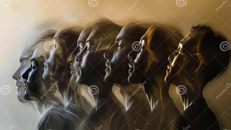 Abstract Motion of Faceless Figures in Overlapping Layers Stock ...