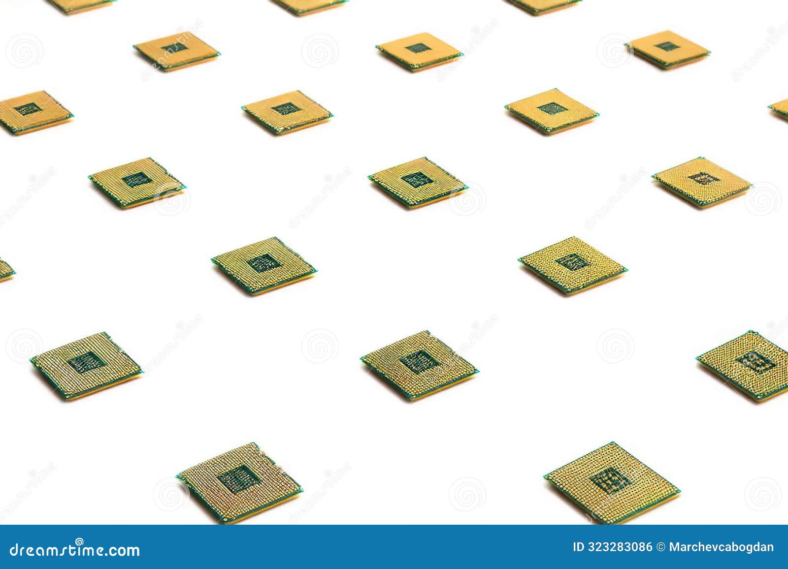 Advanced Microprocessors on Production Line at Conveyor Belt. AI ...