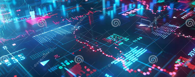 Dynamic View of Derivative Trading Data with Vibrant Colors and Digital ...