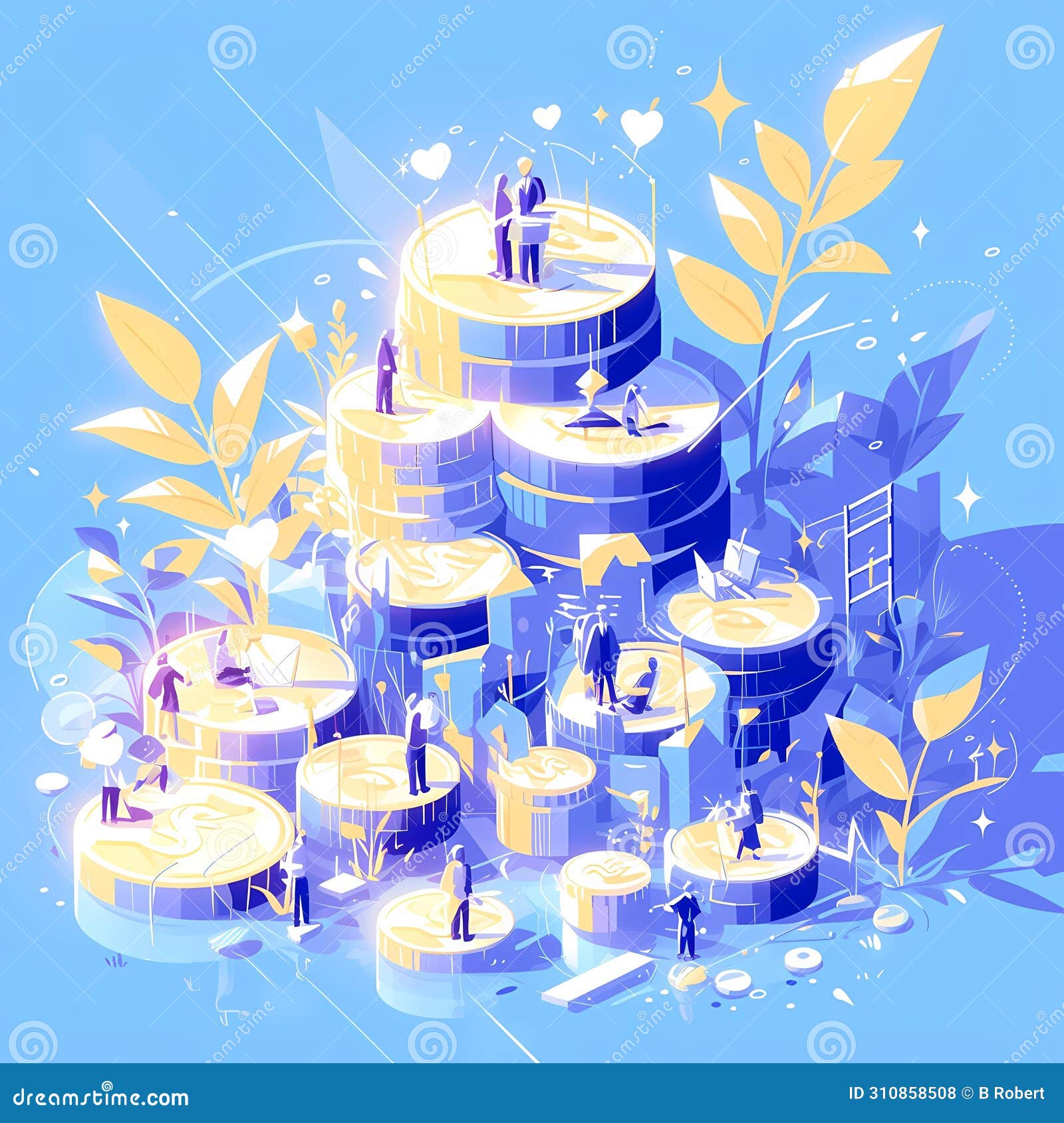 Elevate Your Success: Tower of Achievement Stock Illustration ...