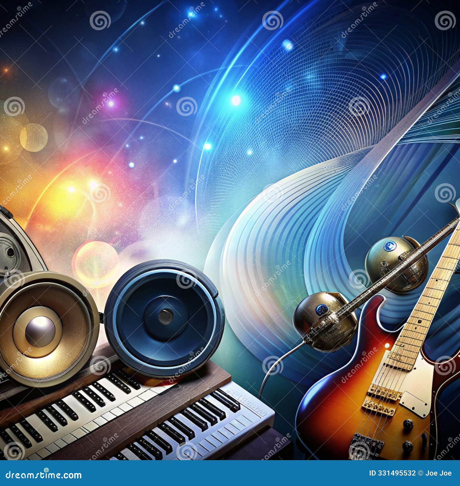 The Light of Music stock illustration. Illustration of clouds - 331495532
