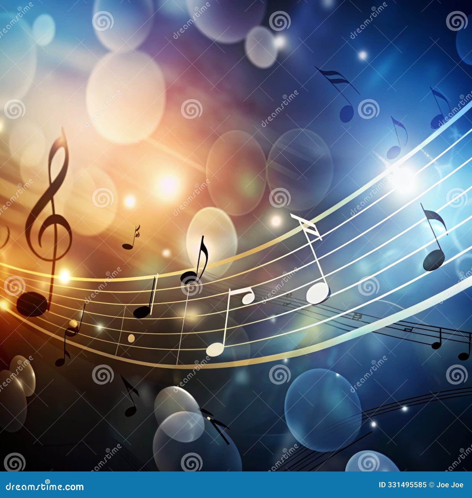 The Light of Music stock illustration. Illustration of silhouettes ...