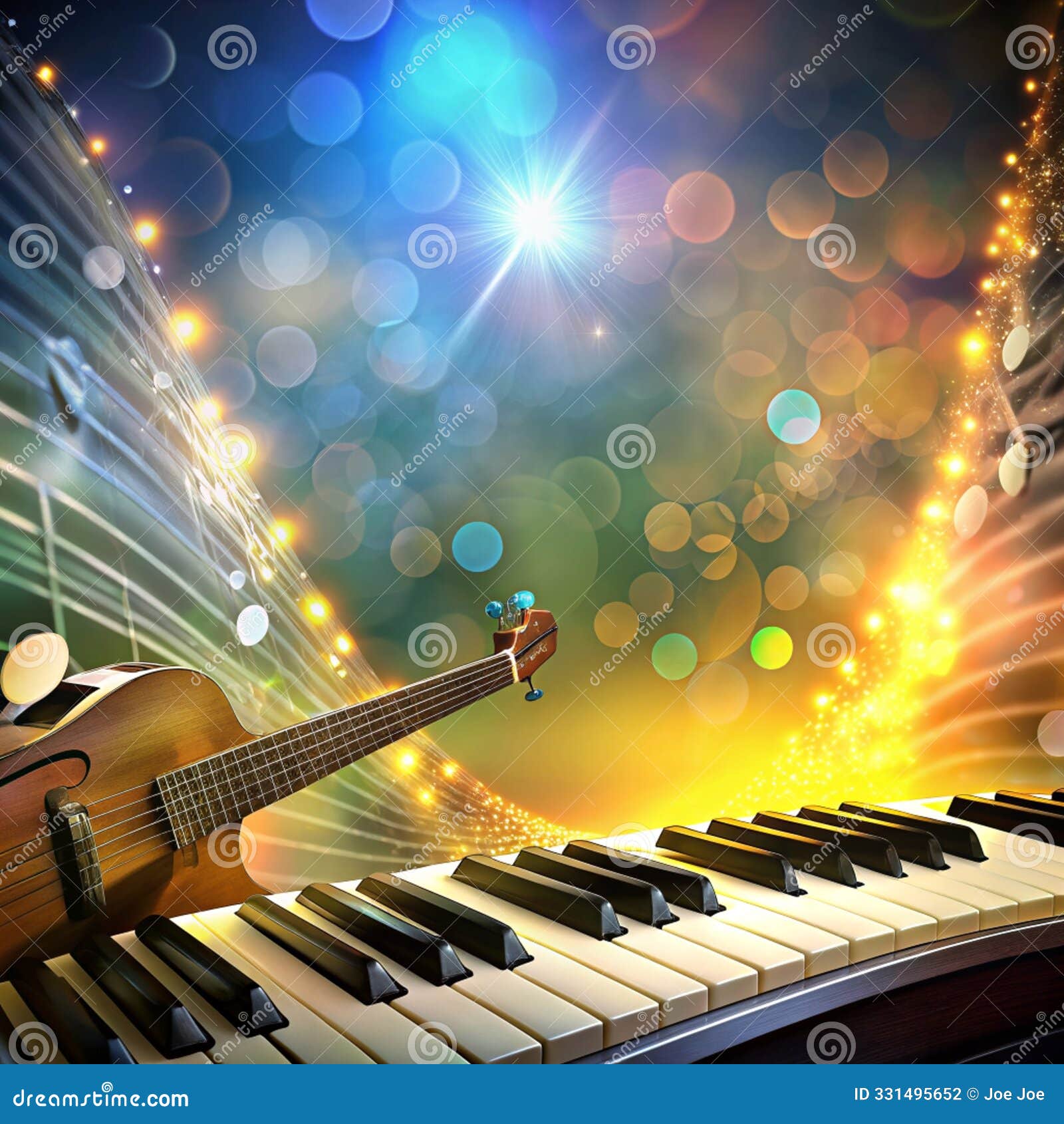 The Light of Music stock illustration. Illustration of beauty - 331495652