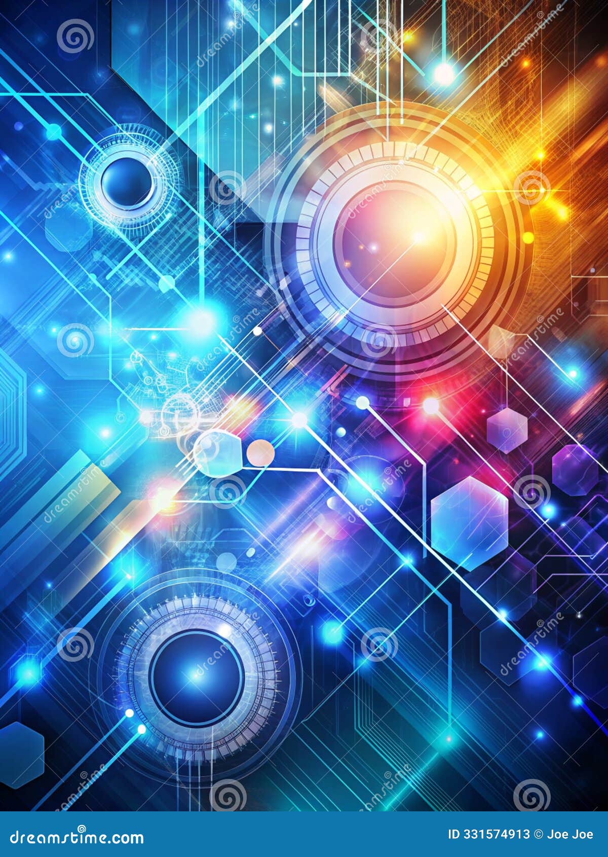 Illuminated Circuit Patterns Stock Illustration - Illustration of ...