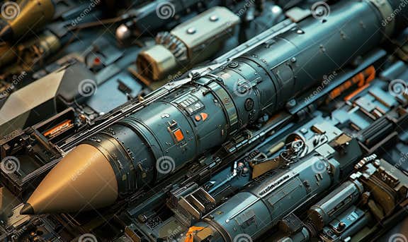 High-Tech Missile Interior with Detailed Components Stock Image - Image ...