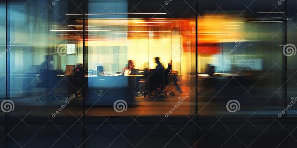 Dynamics of Modern Office Workers Captured in Vibrant Motion Stock ...