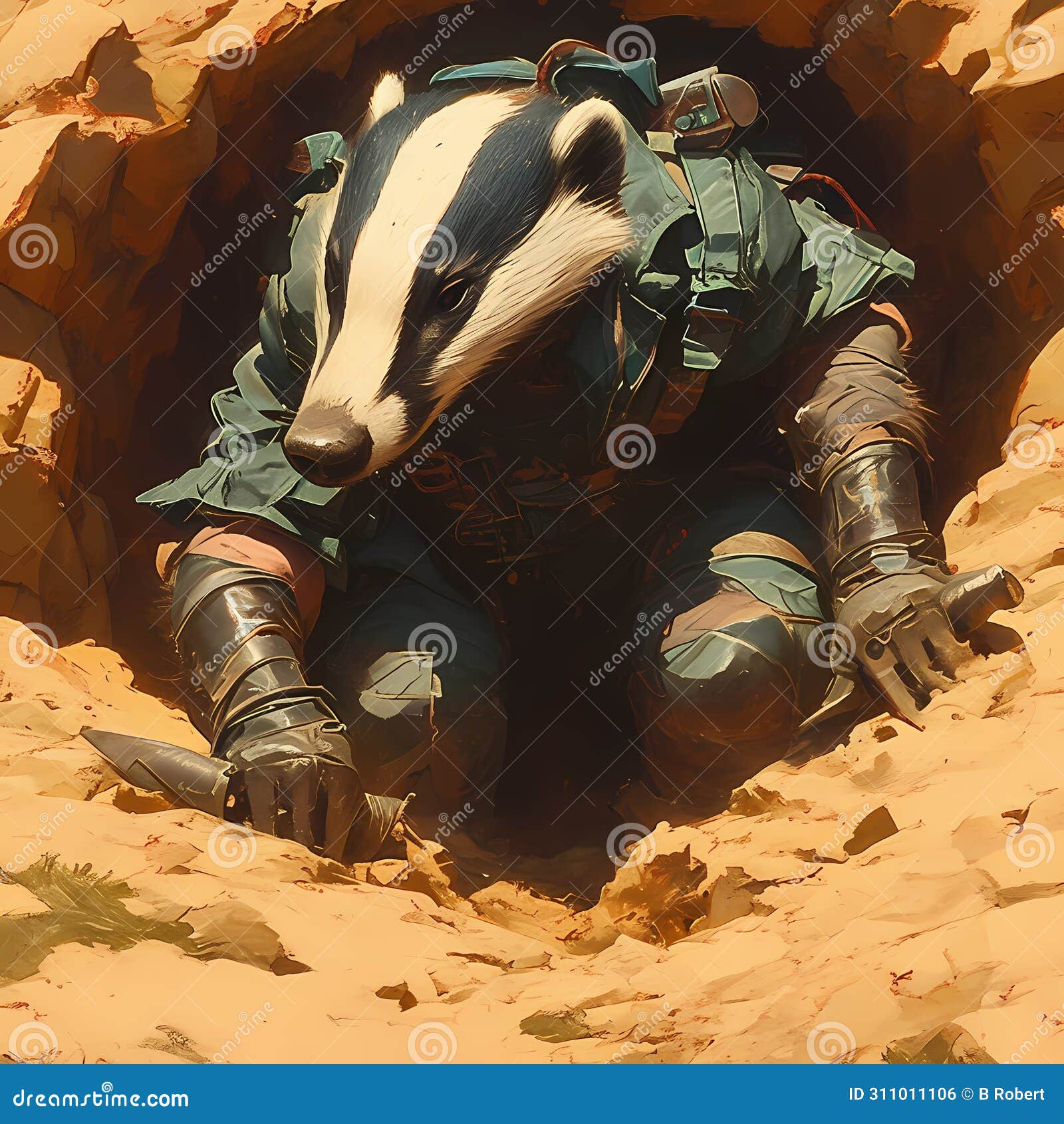 Brave Badger Saves Forest From Blaze: Firefighter Outfit Vector Desig ...