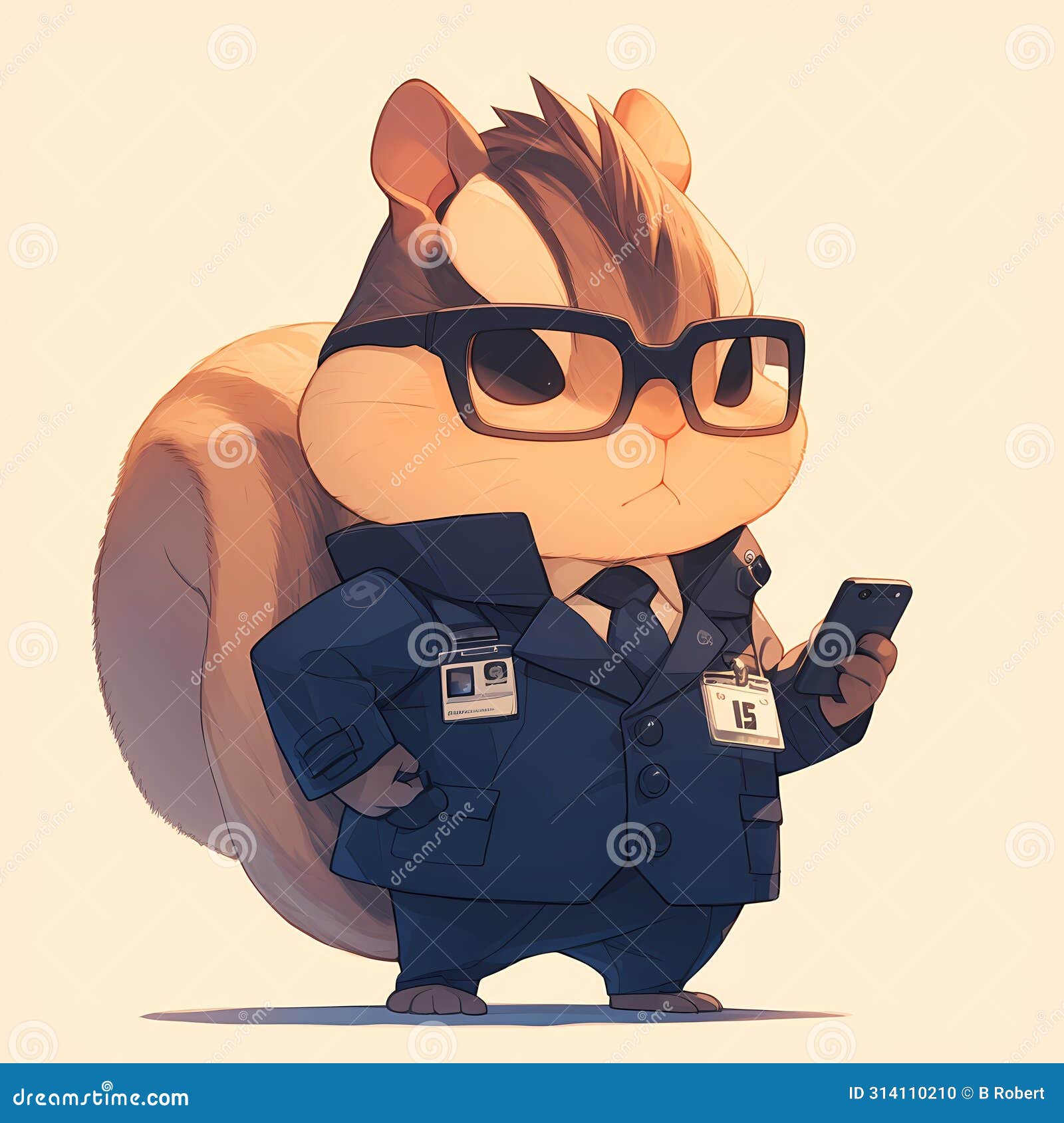 Empowered Squirrel, Tech Visionary Stock Illustration - Illustration of ...